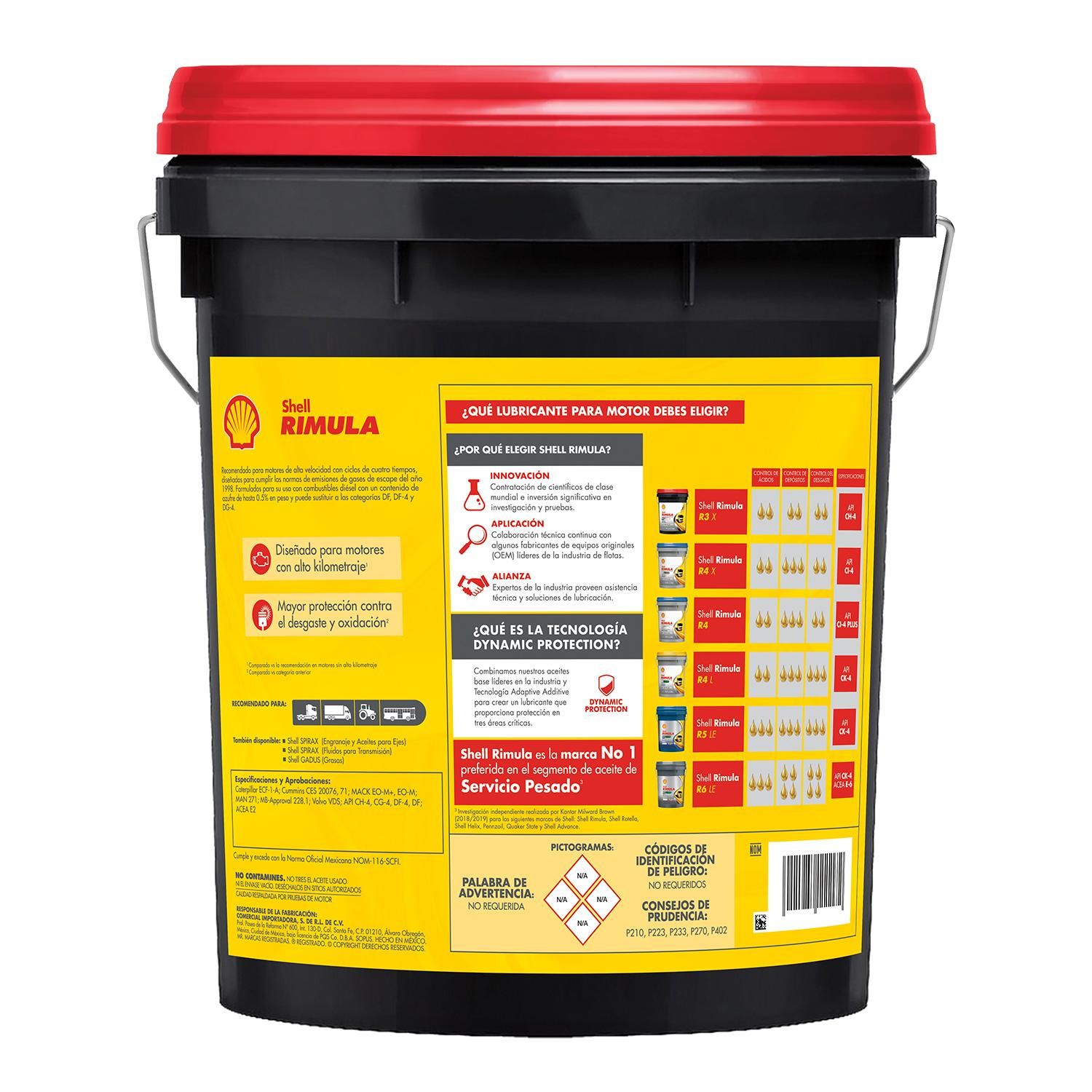 Aceite Diesel Shell Rimula R3 de 20W-50 de 19 Litros