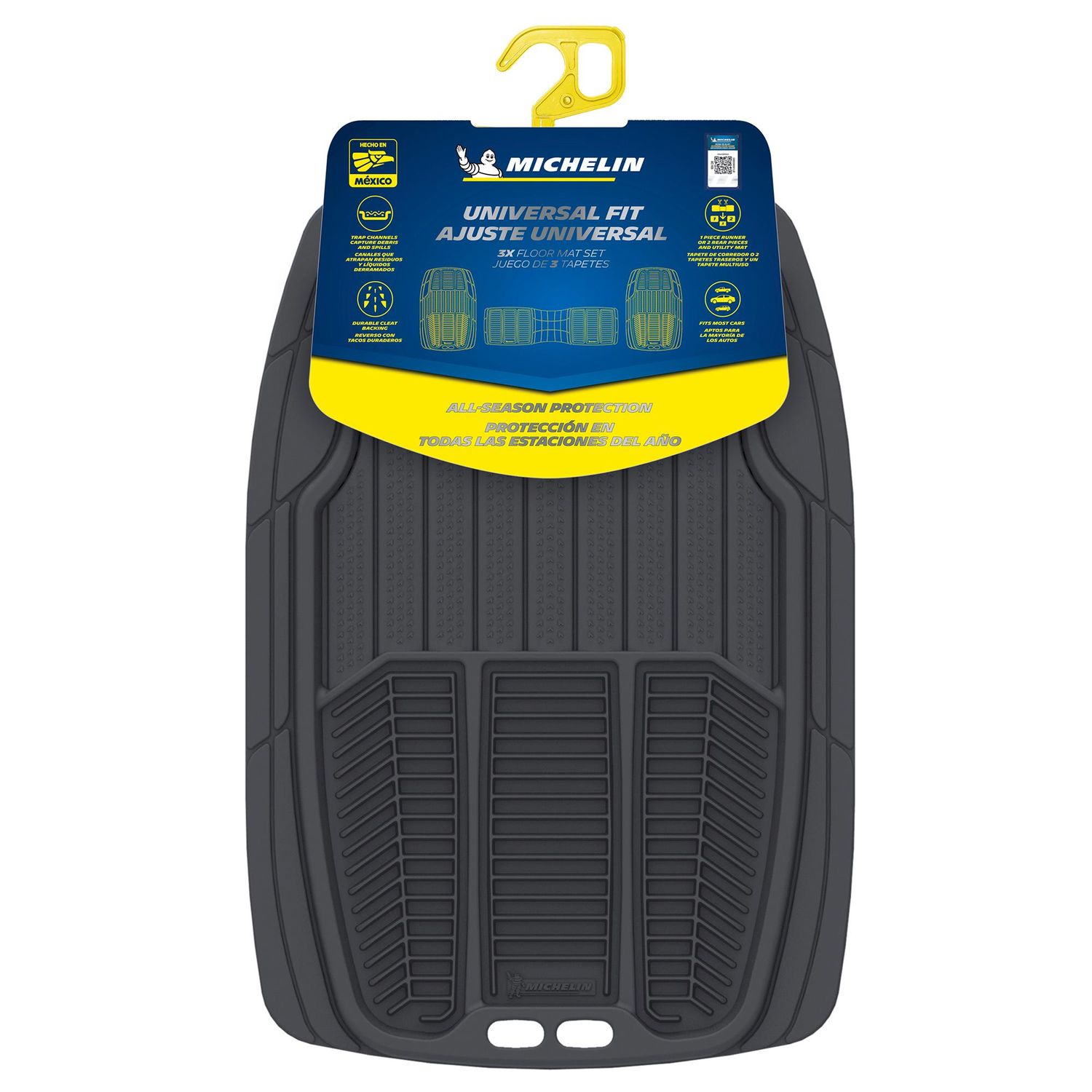 Juego de Tapetes Michelin Negro de Goma Delantero y Trasero de Ajuste ...