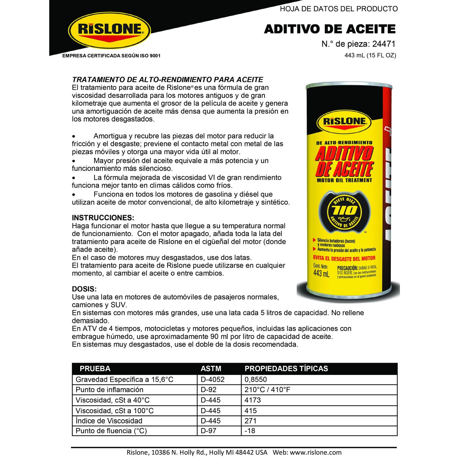 Rislone Aditivo de Aceite 443ml