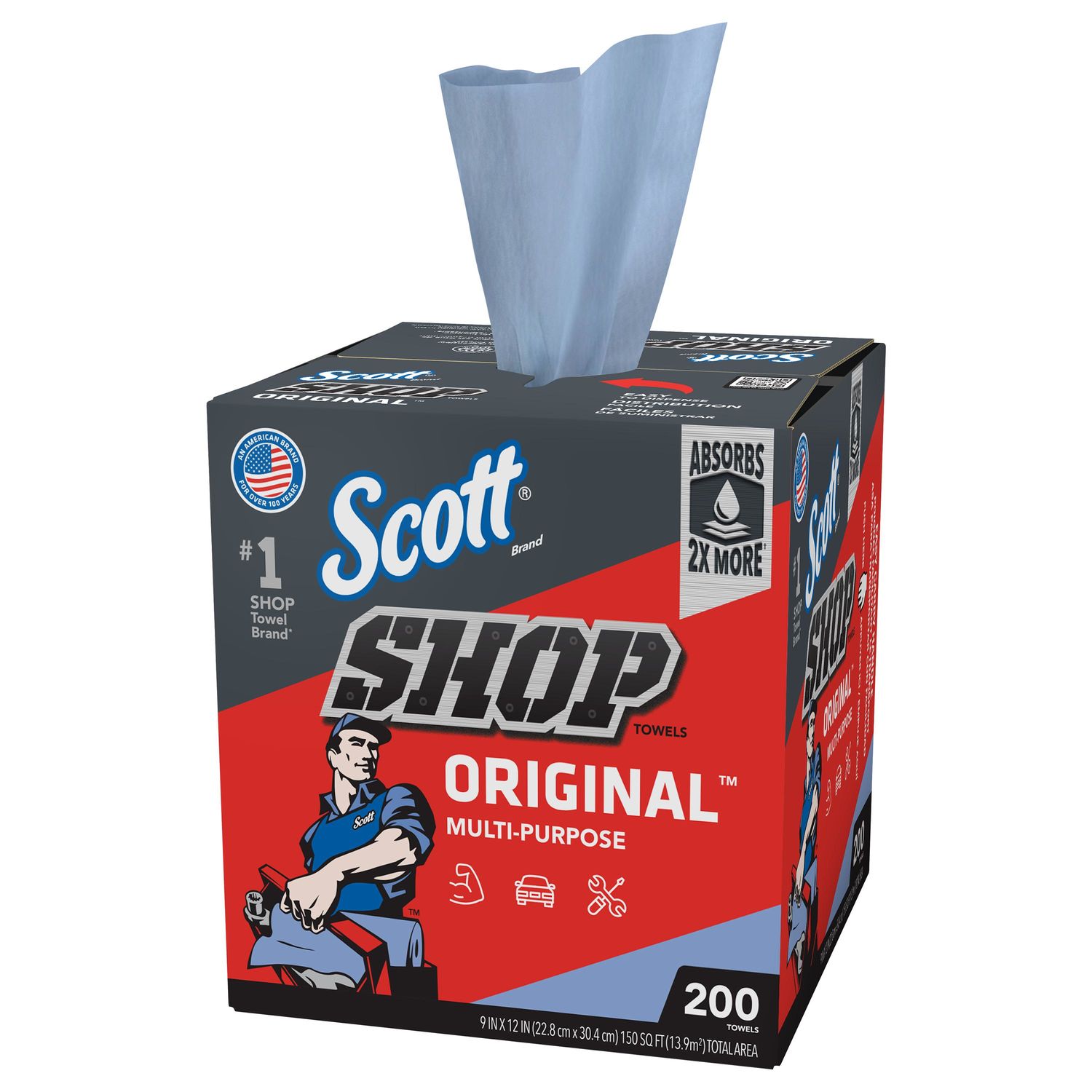Caja Desplegable de Toallas Scott Brand Original Shop, 200 Unidades