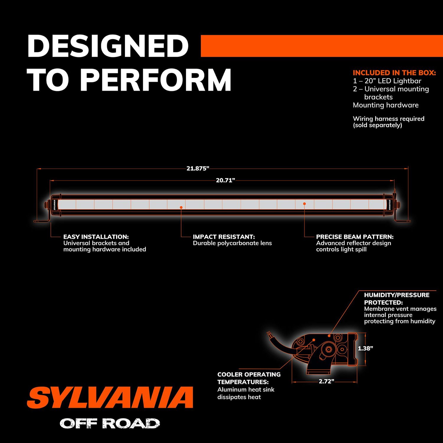 Barra LED Sylvania Delgada de 20 pulgadas