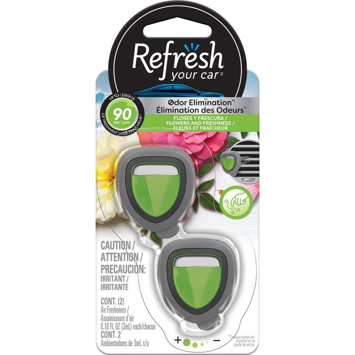 Refresh Your Car Mini Diffuser Floral Scent Air Freshener Vent 2 Piece