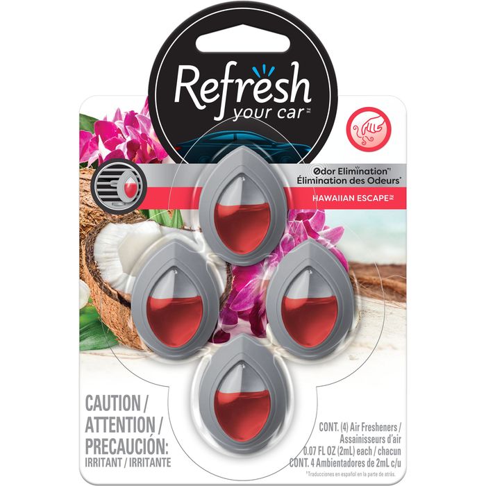 Refresh Your Car Hawaiian Escape Scent Vent Air Freshener 4 Pack