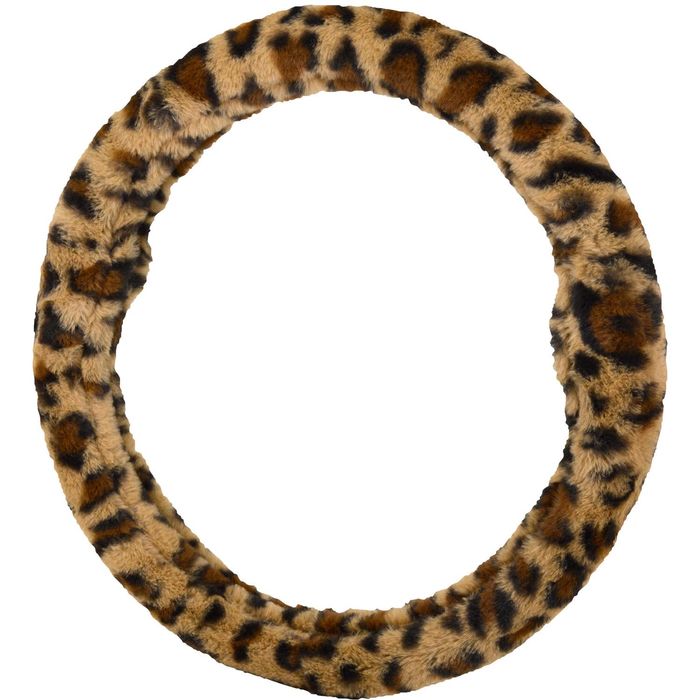 Bell Automotive Leopard Fluffy Thumb Grip Steering Wheel Cover