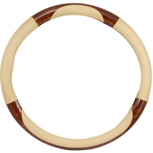 Bell Automotive Tan Deluxe Burlwood Steering Wheel Cover