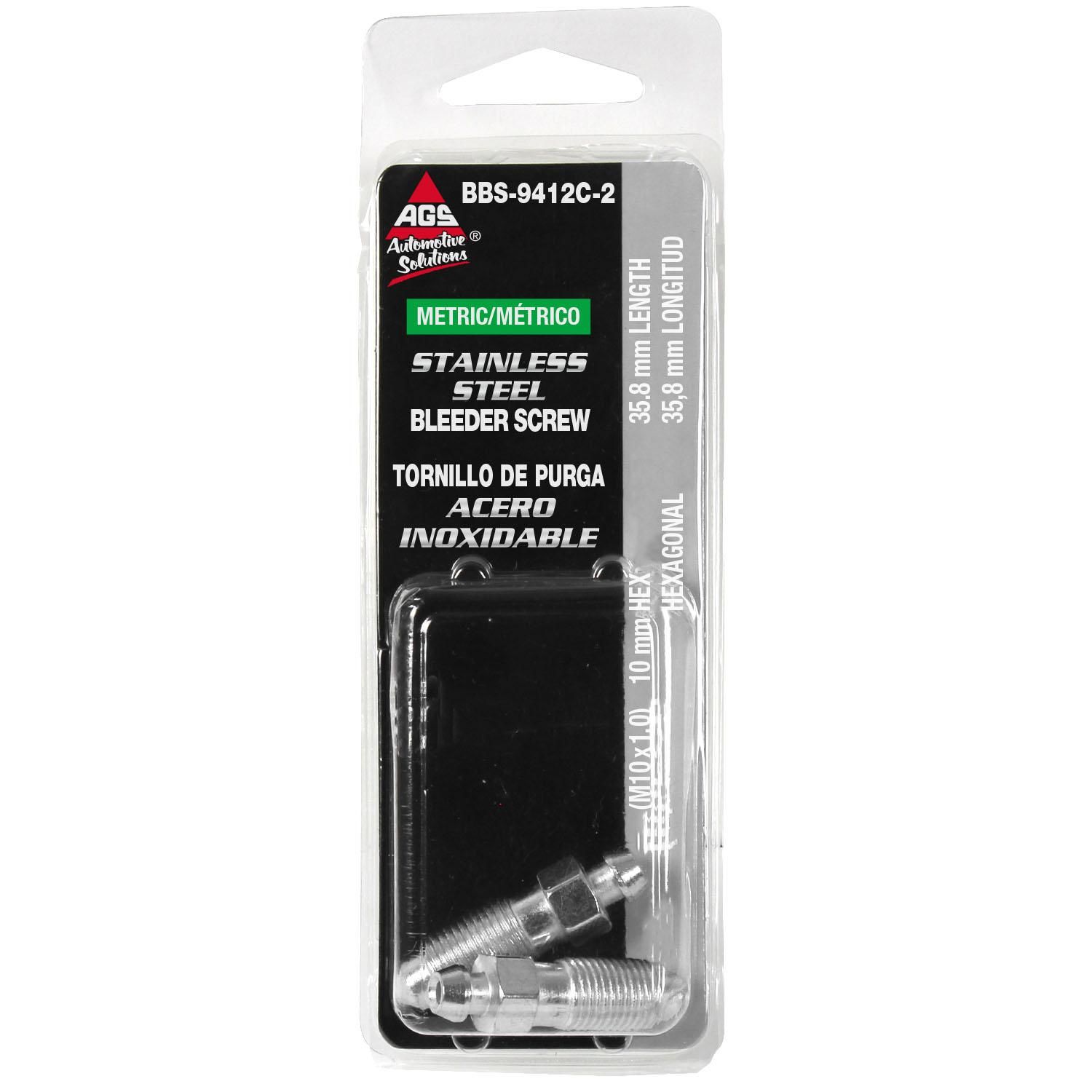 AGS BBS-9412C-2 M10 X 1in Stainless Steel Bleeder Screw