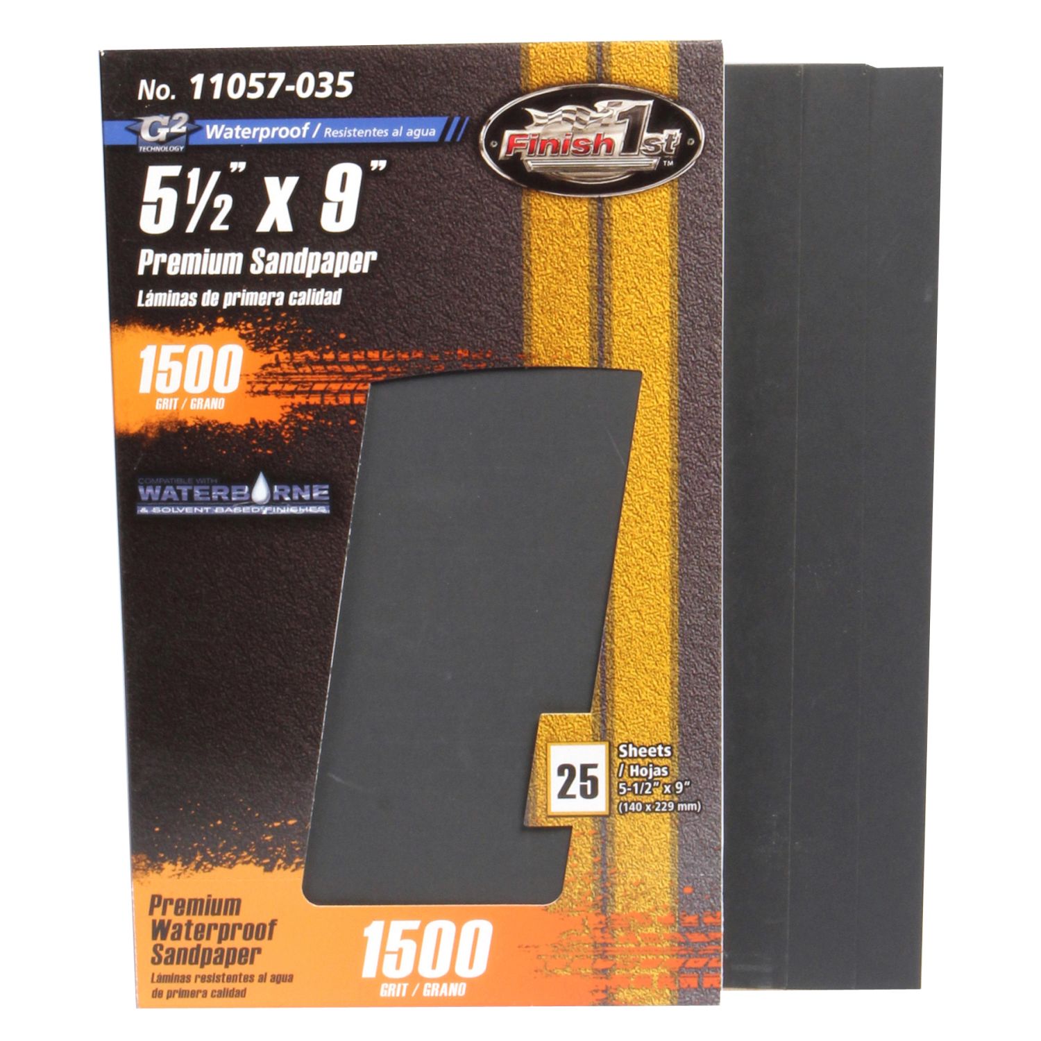 Finish 1st P1500 Waterproof Sandpaper 25 Pack
