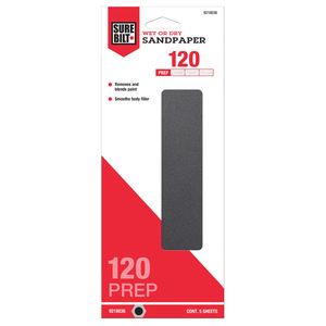SureBilt 3-2/3in x 9in Waterproof 1/3 Sanding Sheets 120 Grit 5 Pack