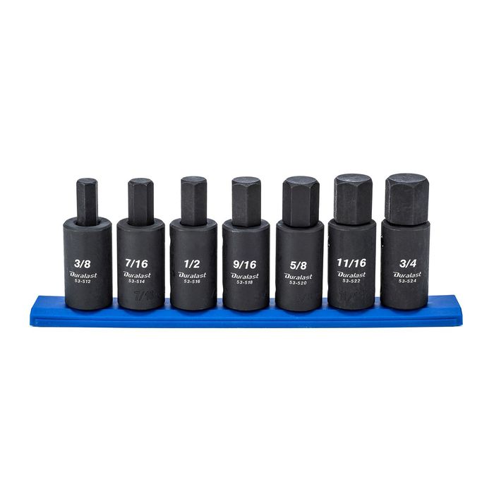 Duralast SAE Impact Hex Bit Socket Set 7 Piece