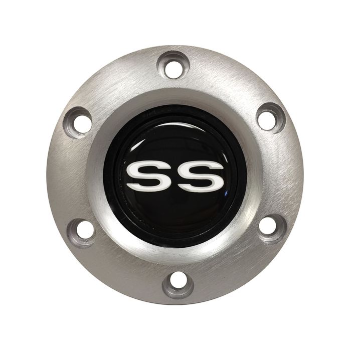 Auto Pro USA White 2 3/4in Chevy SS Emblem with Aluminum Trim Ring Horn ...