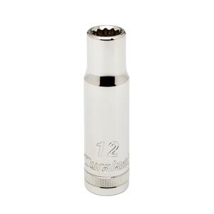 Duralast 1/2in Drive 12mm 12 Point Metric Deep Chrome Socket