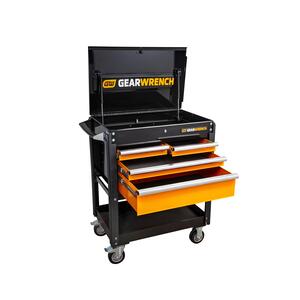 GearWrench 33in Black and Orange 4 Drawer Utility Cart