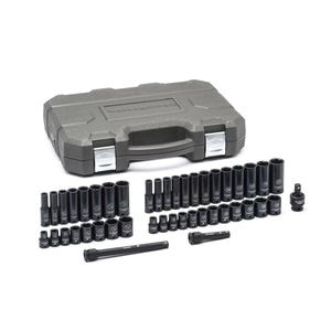GearWrench 3/8in Drive 6 Point Standard and Deep Impact SAE and Metric Socket Set 44 Piece