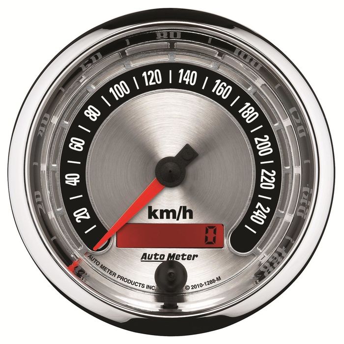 AutoMeter 3 3/8in 0-260 KM/H American Muscle Electric Speedometer Gauge