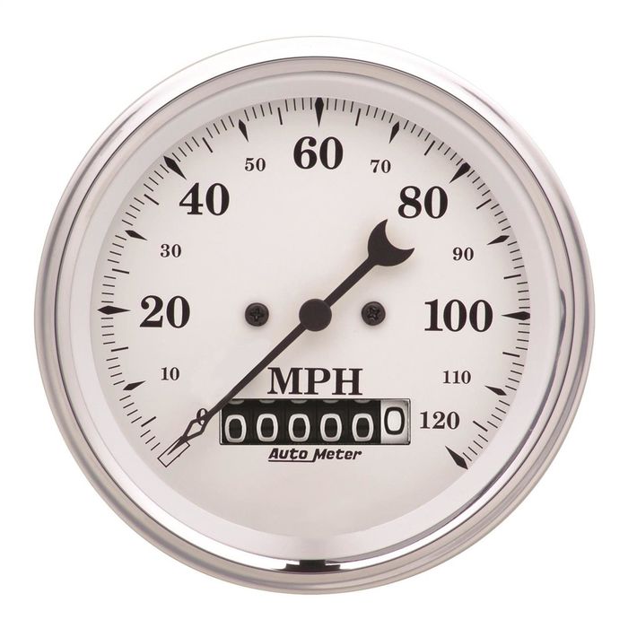 AutoMeter 3 3/8in 0-120 MPH Old Tyme White Electric Speedometer Gauge