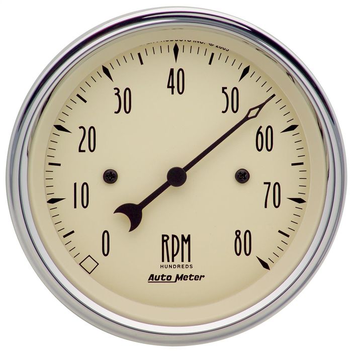 AutoMeter 3 3/8in 0-8,000 RPM Antique Beige Tachometer Gauge