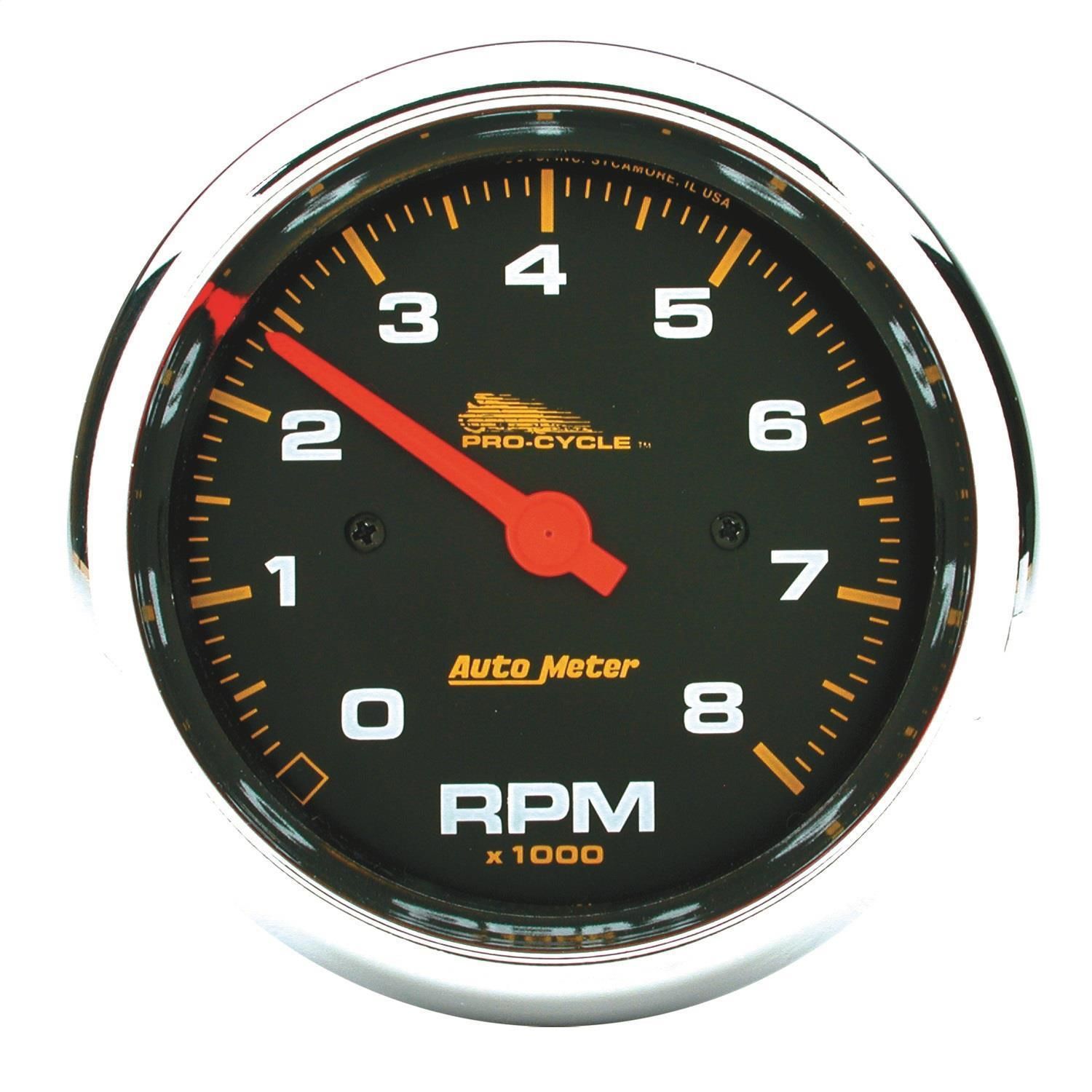 AutoMeter 3 3/4in 0-8,000 RPM Black Pro-Cycle Tachometer