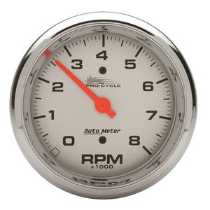 AutoMeter 3 3/8in 0-8,000 RPM Silver Pro-Cycle Tachometer