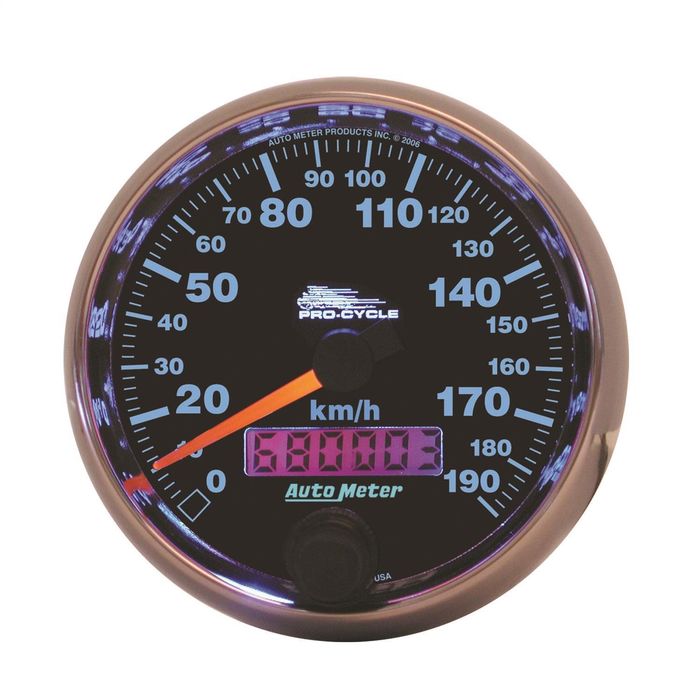 AutoMeter Black Pro-Cyle 2 5/8in 0-190 MPH Electric Speedometer Gauge
