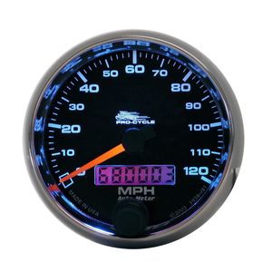AutoMeter 2 5/8in 0-120 MPH Black Pro-Cyle Electric Speedometer Gauge