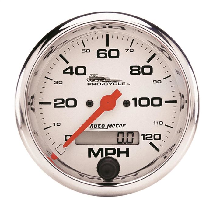 AutoMeter 3 3/4in 0-120 MPH White Pro-Cycle Electric Speedometer Gauge