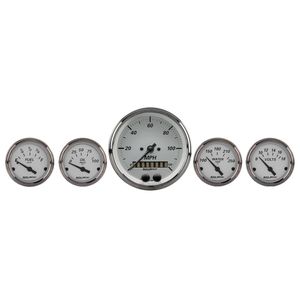 AutoMeter American Platinum 3 3/8in, 2 1/16in Gauge Kit 5 Piece