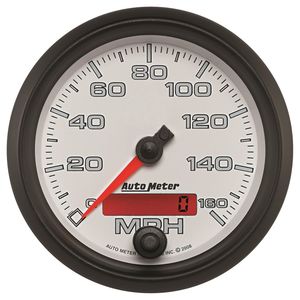 AutoMeter White Pro - Cycle 3 3/8in 0-160 MPH Electric Programmable ...