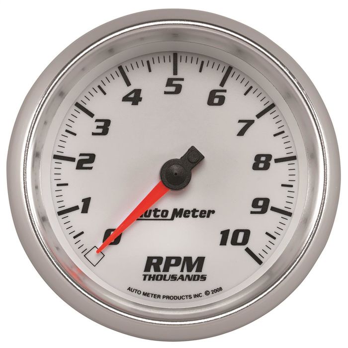 AutoMeter 3 3/8in 0-10,000 RPM White Pro-Cycle Tachometer