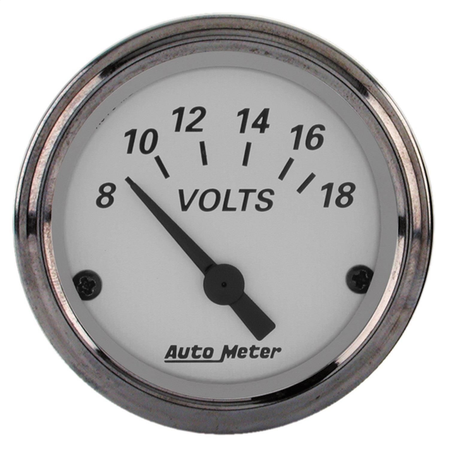 AutoMeter 2 1/16in 8-18 Volt American Platinum Electric Voltmeter Gauge