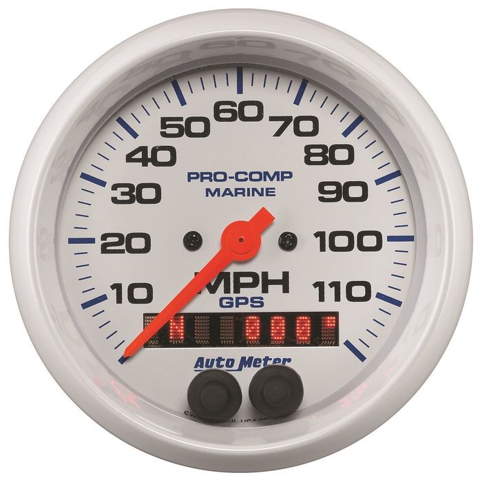 AutoMeter 3 3/8in 0-120 MPH Marine White Speedometer Gauge
