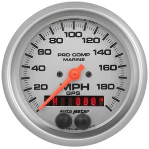 AutoMeter 3 3/8in 200 MPH Marine Silver Speedometer Gauge