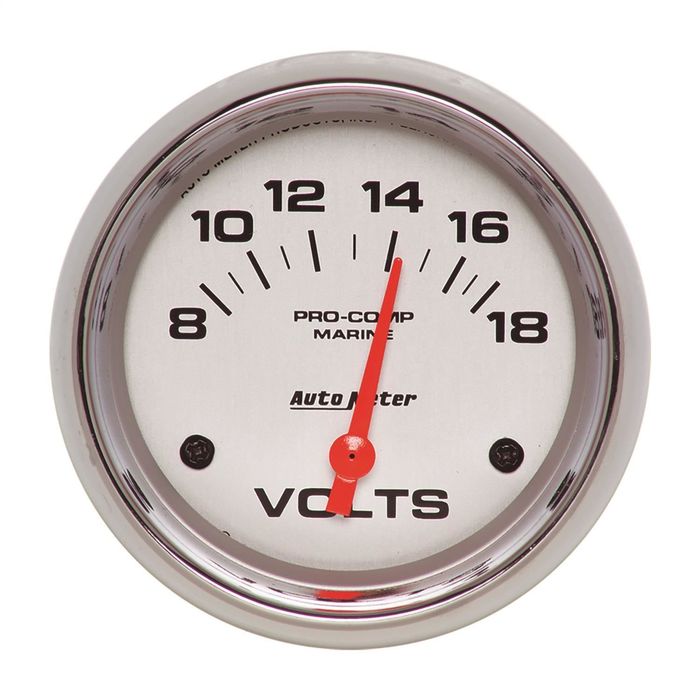 AutoMeter Marine Chrome 2-5/8in 8-18 Volt Ultra-Lite Voltmeter