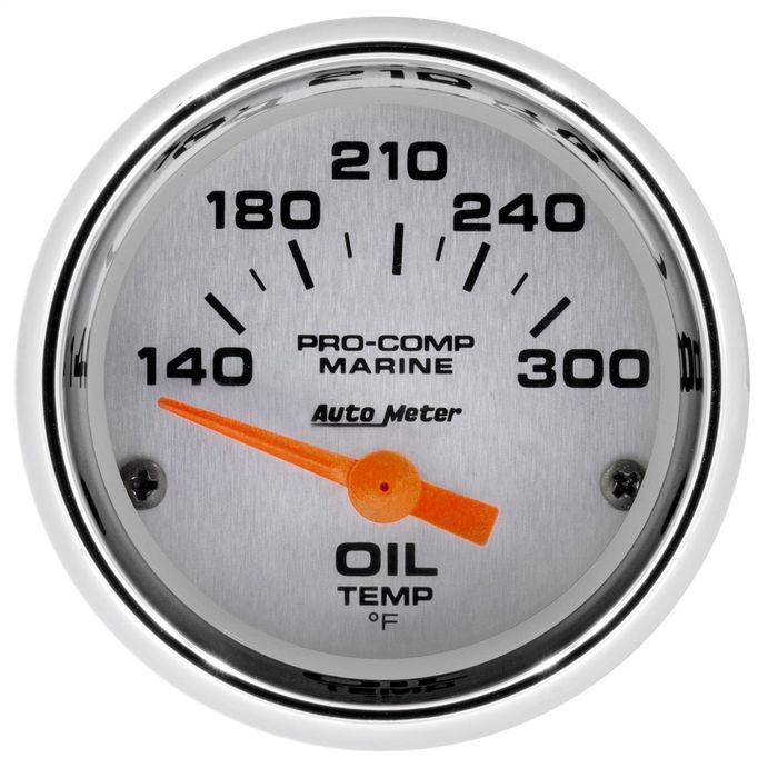AutoMeter 2 1/16in Oil Temperature 140 to 300 Degrees F, Electric, Marine Chrome Gauge