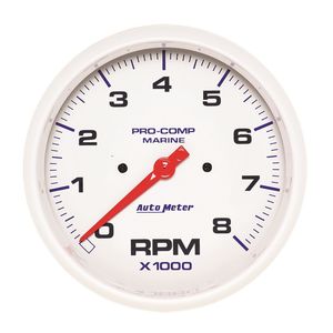 AutoMeter 5in 0-8000 RPM In-Dash Marine White Tachometer