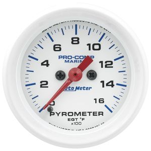 AutoMeter Marine White 2 1/16in 0-1,600 Degree Fahrenheit Pyrometer Gauge