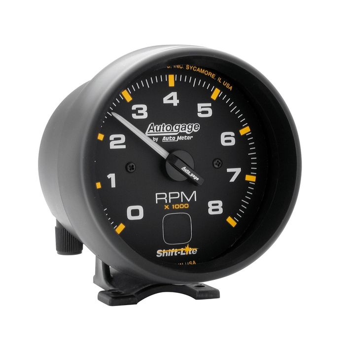 AutoMeter 3 3/4in 0-8,000 RPM All Black Pedestal Tachometer Gauge with ...