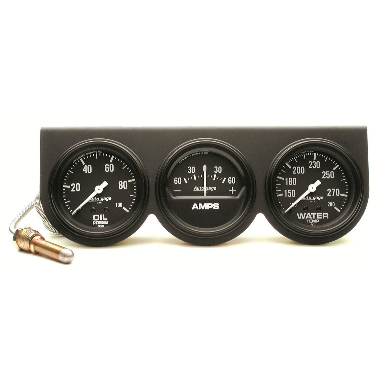 AutoMeter Black 2 5/8in 3-Gauge Console