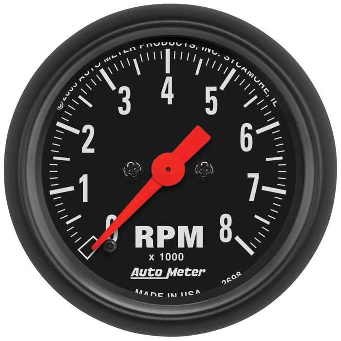 AutoMeter 2in 0-8,000 RPM Black Z-Series Tachometer