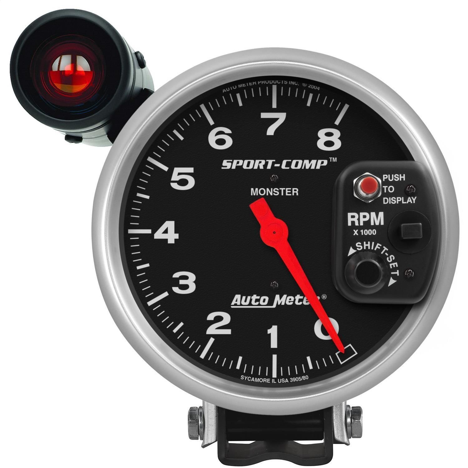 AutoMeter 5in 0-8000 RPM Sport-Comp Pedestal Tachometer Gauge with ...