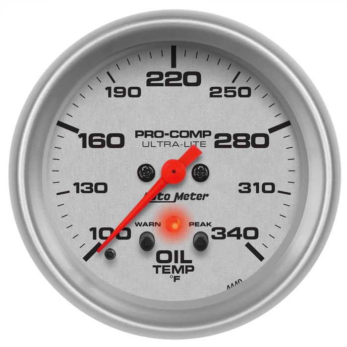 AutoMeter 2 5/8in Oil Temperature 140 to 340 Degrees F, Stepper Motor ...