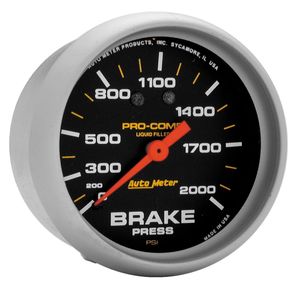 AutoMeter Pro-Comp 2 5/8in 0-2,000 PSI Mechanical Brake Pressure Gauge
