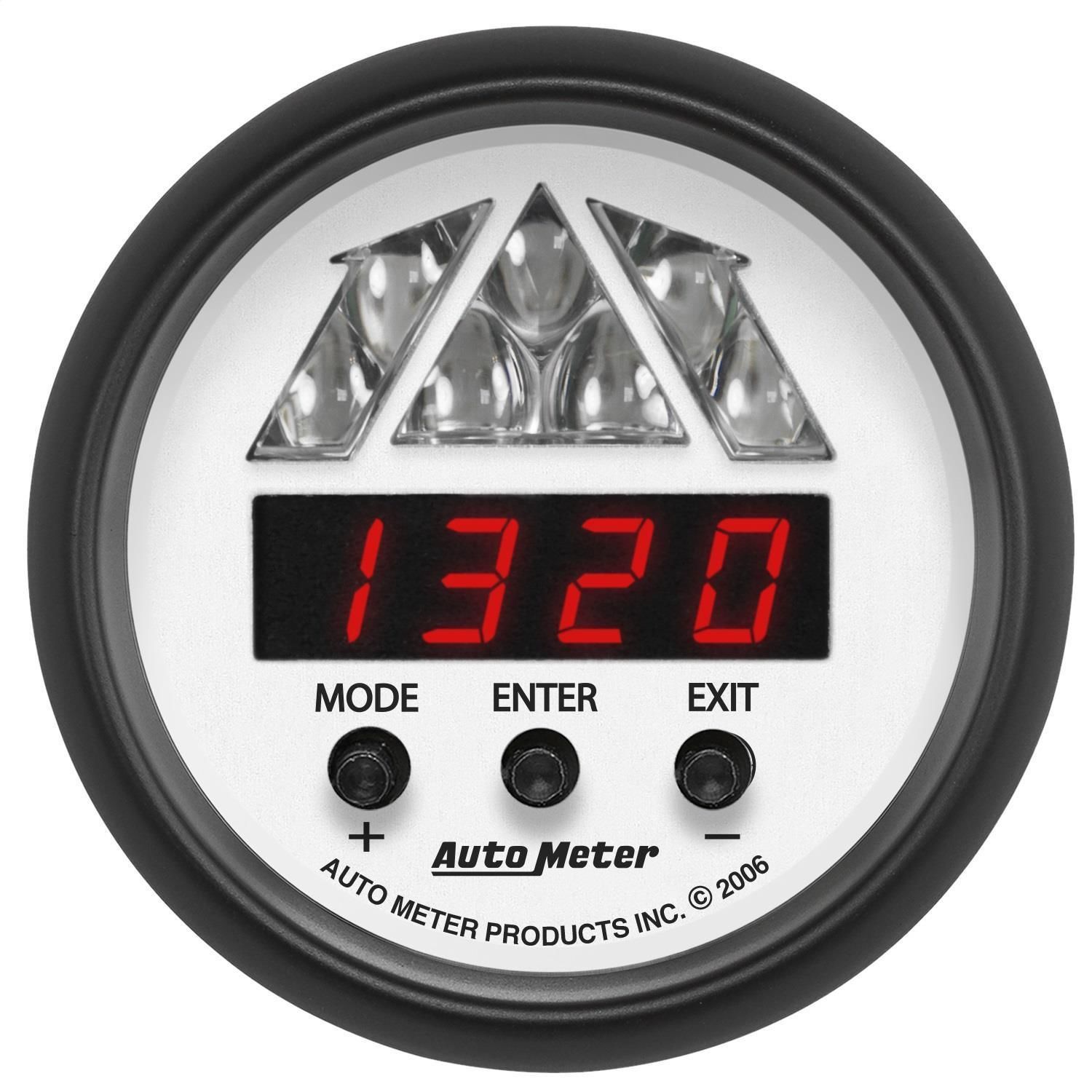 AutoMeter Digital RPM with LED Shift Light Phantom Tachometer Gauge