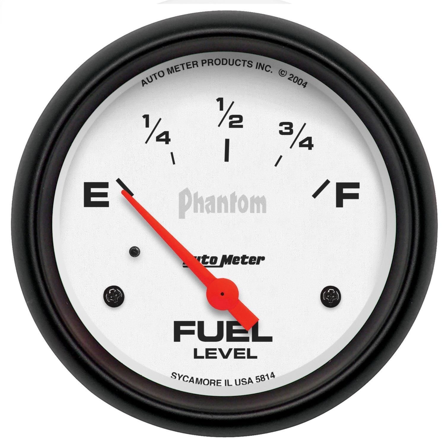 AutoMeter 2 5/8in 0-90 Ohms Phantom Electric Fuel Level Gauge