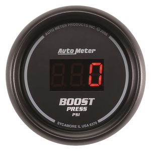 AutoMeter Black Dial with Red LED 2 1/16in 0-60 PSI Digital Boost Gauge