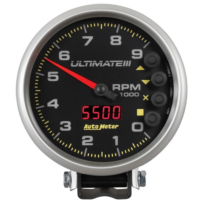 AutoMeter 5in 0-9,000 RPM Black Ultimate III Playback Pedestal ...