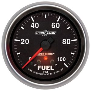 AutoMeter 2 5/8in 0-100 PSI Sport-Comp II Fuel Pressure Gauge with Peak ...