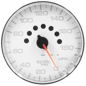 AutoMeter 5in 0-180 MPH White/Chrome Spek-Pro Electric Programmable ...