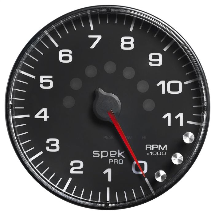 AutoMeter 5in 0-11,000 RPM Black Spek-Pro In-Dash Tachometer Gauge
