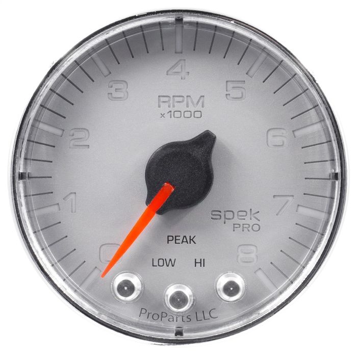 AutoMeter 2 1/16in 0-8,000 RPM Silver and Chrome In-Dash Spek - Pro ...