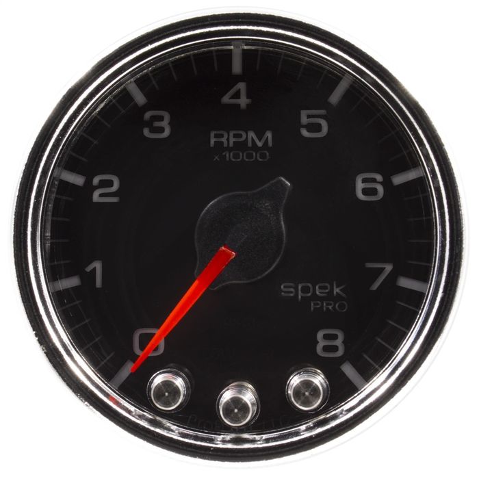 AutoMeter 2 1/16in 0-8,000 RPM Black and Chrome In-Dash Spek - Pro ...